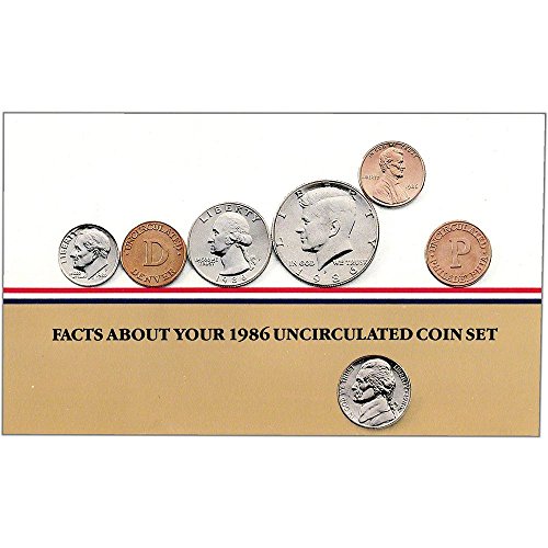 1986 Various Mint Marks P & D United States US Mint 10 Coin Uncirculated Mint Set Uncirculated