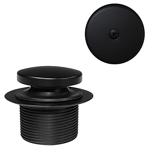 Westbrass Tip-Toe Coarse Thread Tub Trim Set with 1-Hole Overflow Faceplate, Matte Black, R93-62, 1-Pack