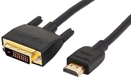 Amazon Basics HDMI to DVI Adapter Cable, Bi-Directional 1080p, Gold Plated, Black, 6 Feet, 24-Pack