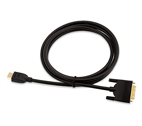 Amazon Basics HDMI to DVI Adapter Cable, Bi-Directional 1080p, Gold Plated, Black, 6 Feet, 24-Pack