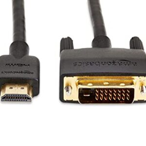 Amazon Basics HDMI to DVI Adapter Cable, Bi-Directional 1080p, Gold Plated, Black, 6 Feet, 24-Pack