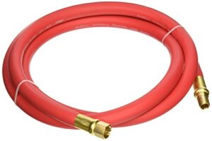 milton 2760-6lh air leader hose, 3/8" x 6 ft. rubber hose - 1/4" npt brass ends - 300 max psi