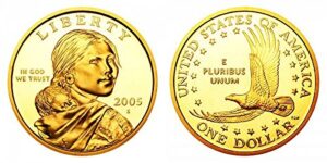 2005 s sacagawea native american proof us coin dcam gem modern dollar $1 $1 proof dcam us mint