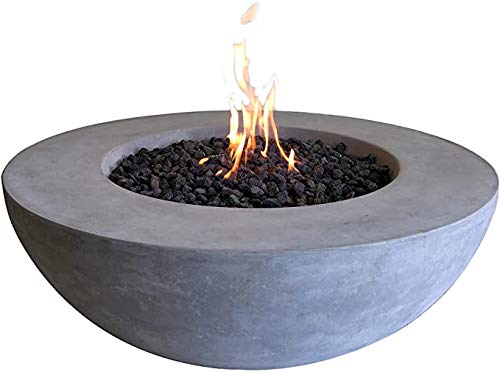 Elementi Lunar Bowl High Performance Cast Concrete Fire Pit - Propane