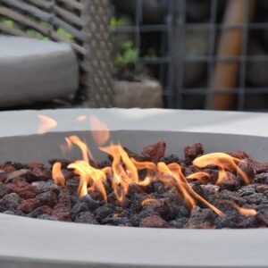 Elementi Lunar Bowl High Performance Cast Concrete Fire Pit - Propane