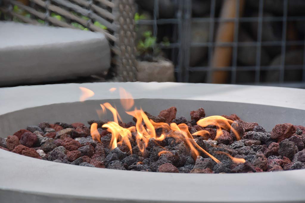 Elementi Lunar Bowl High Performance Cast Concrete Fire Pit - Propane