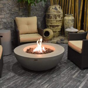 Elementi Lunar Bowl High Performance Cast Concrete Fire Pit - Propane