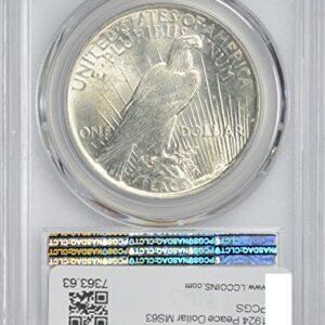 1924-P Peace Dollar MS63 PCGS