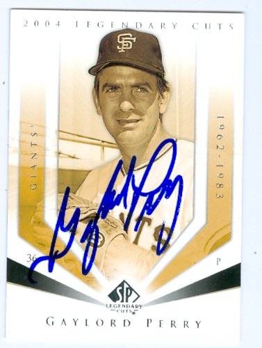 Autograph Warehouse 25720 Gaylord Perry Autographed Baseball Card San Francisco Giants 2004 Upper Deck Legendary Cuts Baseball Card No. 42