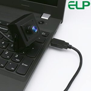 ELP 180degree Fisheye Lens Wide Angle USB Camera 1080P Mini Box Webcam 1080P High Speed UVC USB2.0 PC Camera CMOS OV2710 100fps 60fps 30fps Video Webcam for Computer, Laptop, Jetson Nano