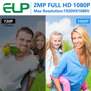 ELP 180degree Fisheye Lens Wide Angle USB Camera 1080P Mini Box Webcam 1080P High Speed UVC USB2.0 PC Camera CMOS OV2710 100fps 60fps 30fps Video Webcam for Computer, Laptop, Jetson Nano