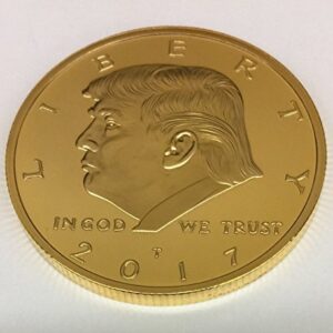 Aizics Mint Trump Coin 2017 Gold Inaugural Eagle Commemorative Donald Trump Coin 38mm. 45th President of The United States of America Certificate of Authenticity M.A.G.A. POTUS