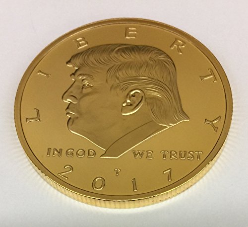 Aizics Mint Trump Coin 2017 Gold Inaugural Eagle Commemorative Donald Trump Coin 38mm. 45th President of The United States of America Certificate of Authenticity M.A.G.A. POTUS