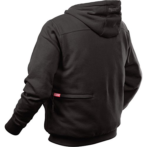 Milwaukee Hoodie M12 12V Lithium-Ion Heated Jacket KIT Front and Back Heat Zones - Battery and Charger Included - (Large, Black)