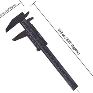 TamBee 6Inch 150mm Mini Caliper Double Scale Plastic Vernier Caliper for Jewelry Sliding Gauge Ruler Measuring Tool 5PCS(Black)