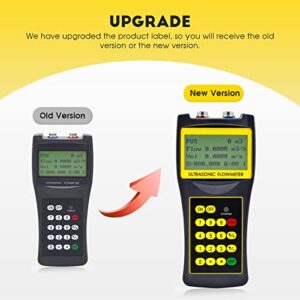 CGOLDENWALL Handheld Ultrasonic Flowmeter Clamp on Flow Meter Portable Liquid Flow Meter with  S1+M2 Transducers for Copper/PVC Pipe DN15-700mm 1/2-28" ((Old or New Panel))