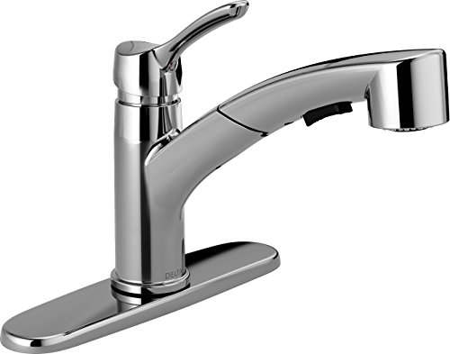 DELTA FAUCET 4140-TP-DST Collins Single Handle Tract-Pack Pull-Out Kitchen Faucet, Chrome