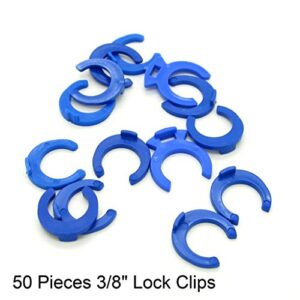 50 PCS 3/8" Small Clip RO Water Accessory Tube Quick Connect Lock Clips Clamps