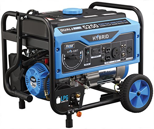 Pulsar 5,250W Dual Fuel Portable Generator with Switch and Go Technology, PG5250B