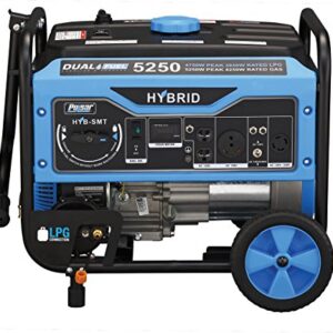 Pulsar 5,250W Dual Fuel Portable Generator with Switch and Go Technology, PG5250B