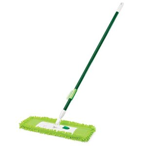 Libman Commercial 195 Microfiber Dust Mop, Steel Handle, 18" Wide, Green Handle and Yellow Pad (Pack of 6)