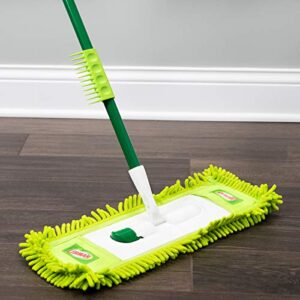 Libman Commercial 195 Microfiber Dust Mop, Steel Handle, 18" Wide, Green Handle and Yellow Pad (Pack of 6)