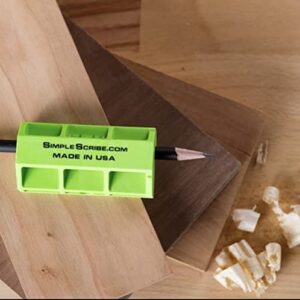 simple scribe scribing tool for woodworking, carpentry tool ideal for cabinets, countertops, flooring, and paneling, multipurpose pencil scribe tool for marking (green)