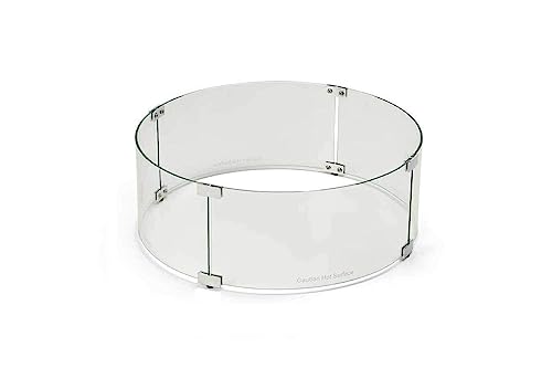 HPC Fire Round Fire Pit Glass Wind Guard (WG30-RD), 30-Inch