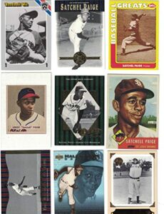 satchel paige / 9 different baseball cards featuring satchel paige