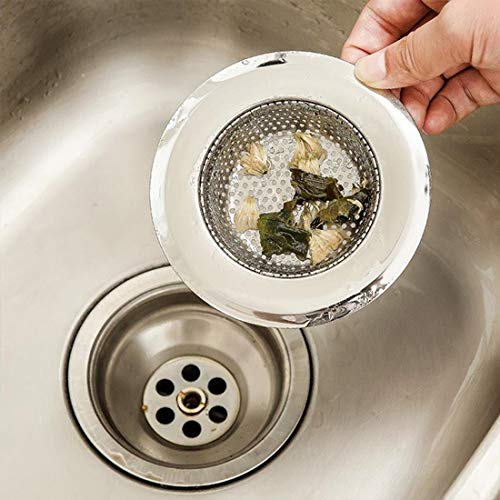 CORNERJOY 4.5 Inch Diameter Rim Heavy Duty Stainless Steel Kitchen Sink Basket Strainer, Large (Pack of 2)