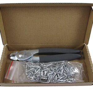 Hog Ring Pliers & 150 Galvanized Hog Rings, Professional Upholstery Installation Kit