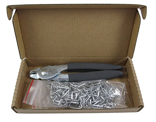 Hog Ring Pliers & 150 Galvanized Hog Rings, Professional Upholstery Installation Kit