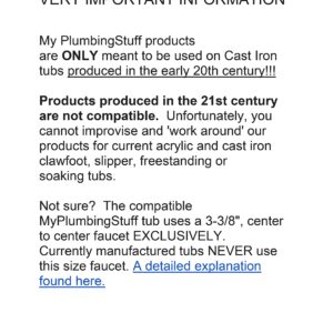 My PlumbingStuff RX2300J JUMBO Clawfoot Tub Add-a-Shower - 60” D-Style Rod with Shower Rings - JUMBO Chrome-Bell Showerhead - B3100 Ball-Valve Technology - 12 Shower-Curtain Rings