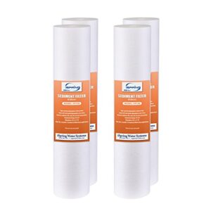 ispring 10"x2.5" multi-layer pp fp150x4 universal sediment filter cartridges 50 micron 4-pack white