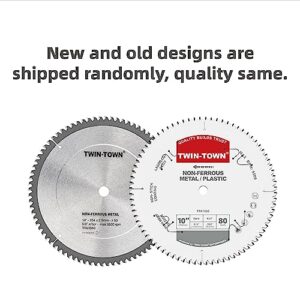 TWIN-TOWN 10-Inch 80 Tooth TCG Aluminum and Non-Ferrous Metal Saw Blade with 5/8-Inch Arbor