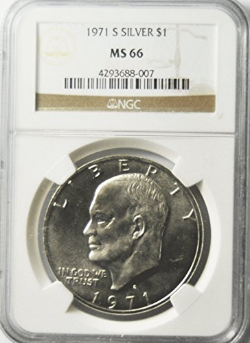 1971 S Eisenhower Silver Dollar $1 NGC MS66