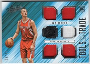 sam dekker 2015-16 panini absolute rookie 6 piece jersey serial #50/60 houston rockets