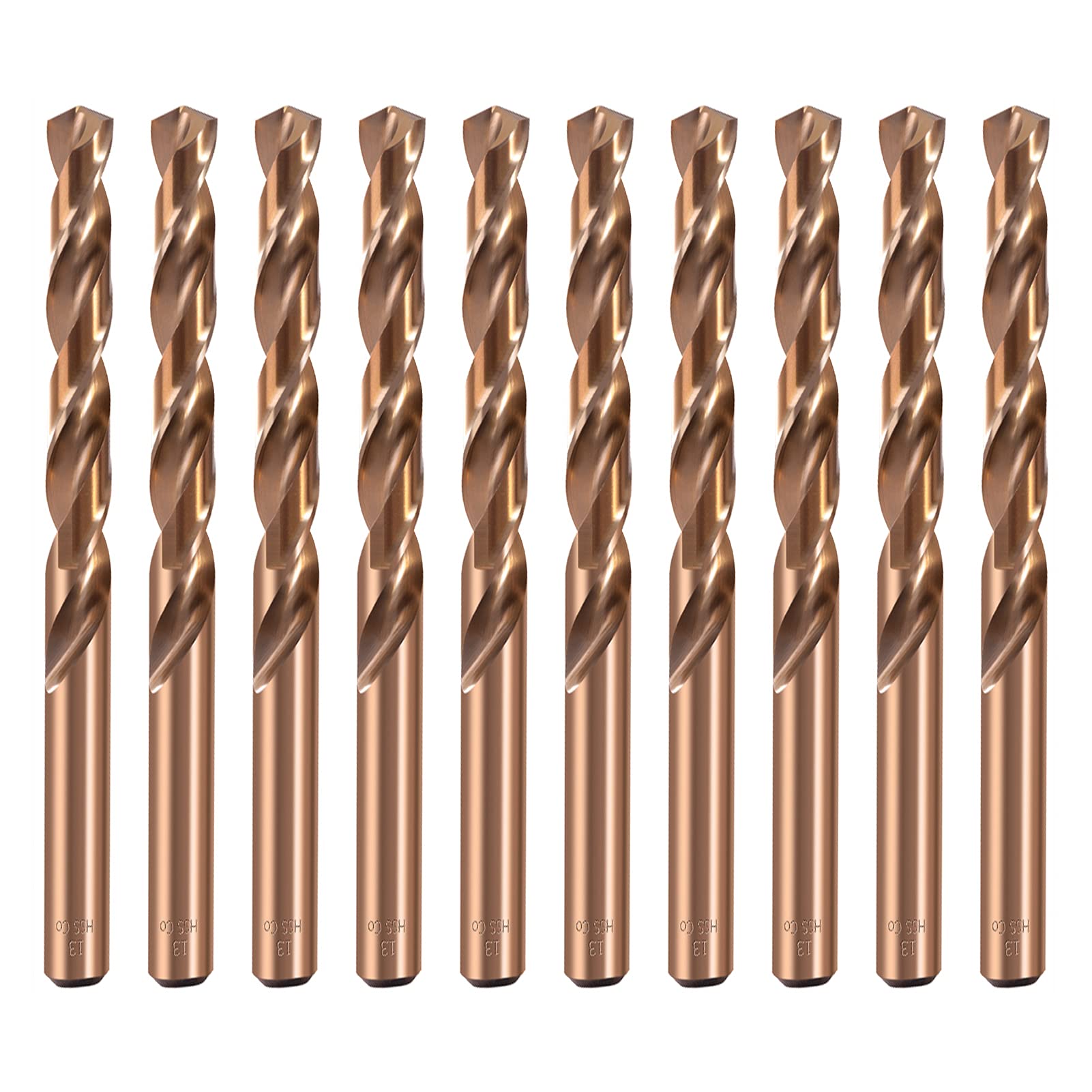 HSS Cobalt Drill Bit Set 1/8 Inch 10Pcs M35 Co Twist Jobber Length Steel Metal Drill Bits