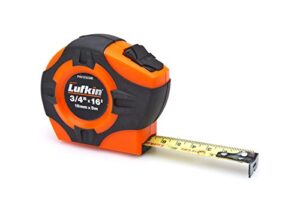 lufkin crescent lufkin 3/4" x 5m/16' p1000 series hi-viz orange sae/metric yellow clad a30 blade power return tape measure - phv1035cmen , black