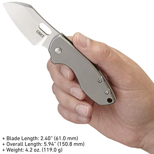 COLUMBIA RIVER KNIFE & TOOL Pilar EDC Folding Pocket Knife: Compact Everyday Carry, Satin Blade with Finger Choil, Thumb Slot Open, Frame Lock Stainless Handle, Reversible Pocket Clip 5311