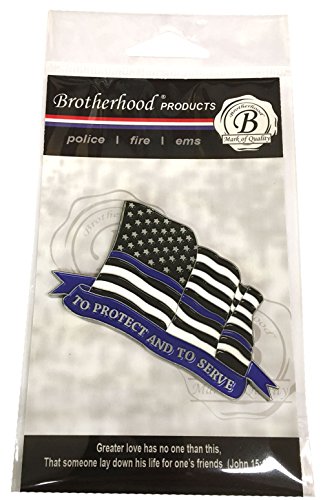 Brotherhood Flowing American Thin Blue Line Flag 3 Inch Challenge Coin