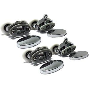 smooth set of 4 new oval metal alloy double wheel shower door rollers 23mm