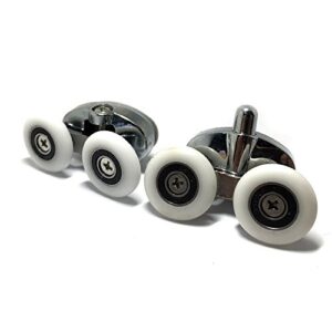 Smooth Set of 4 New Oval Metal Alloy Double Wheel Shower Door Rollers 23mm