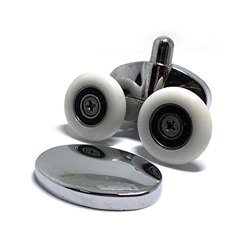 Smooth Set of 4 New Oval Metal Alloy Double Wheel Shower Door Rollers 23mm