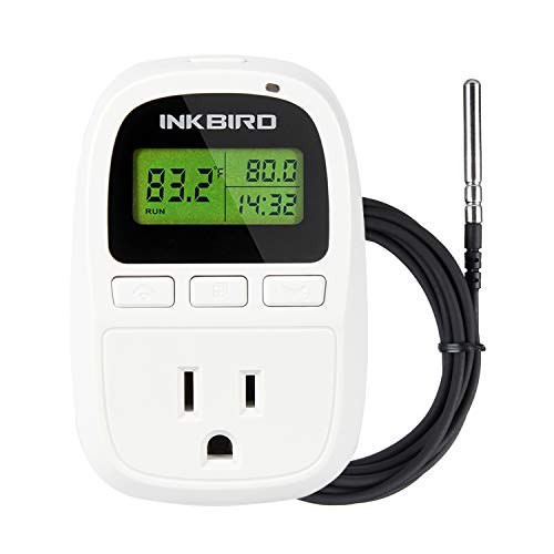 Inkbird C206T 1500W Heat Mat Temperature Controller Day and Night Thermostat 6.56 Feet NTC Sensor F and C Degree -58 to 212F