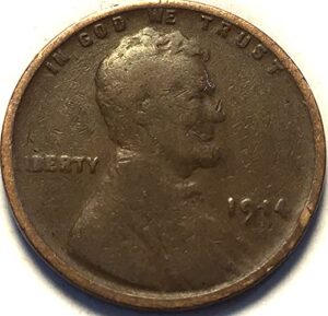 1914 p lincoln wheat cent penny seller good