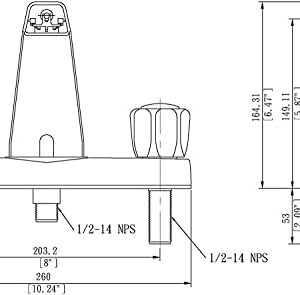 Likimen RV and Mobile Home Bath Tub & Shower Faucet With 8 in. Valves - Chrome