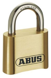 abus 180ib/50 b 2-inch all weather solid brass 4-dial resettable combination padlock with stainless steel shackle