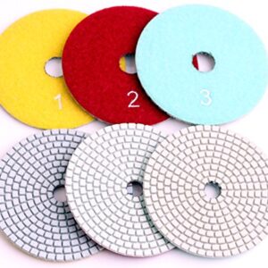 casaverde 4 Inch with 2.5mm Thickness Dry/Wet 3 Step Polishing Pads for Granite Marble Concrete Stone