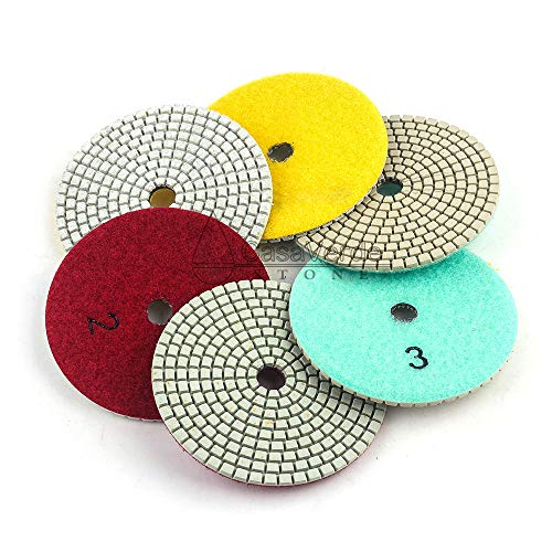 casaverde 4 Inch with 2.5mm Thickness Dry/Wet 3 Step Polishing Pads for Granite Marble Concrete Stone